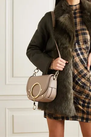 See By Chloé Mara Embellished Leather Shoulder Bag