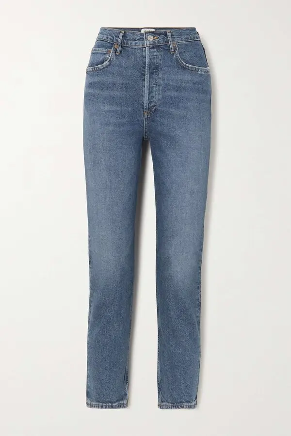 AGOLDE Riley Cropped High-rise Straight-leg Jeans