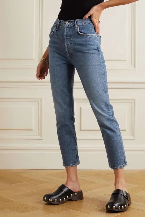 AGOLDE Riley Cropped High-rise Straight-leg Jeans