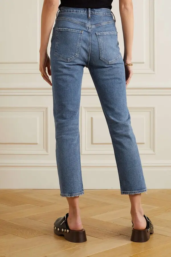 AGOLDE Riley Cropped High-rise Straight-leg Jeans