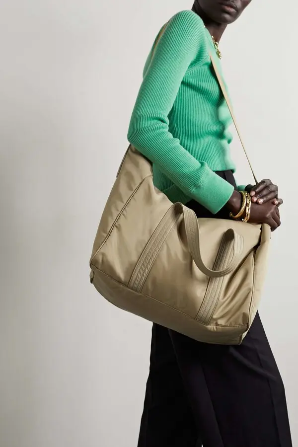 THE ROW  Logan Leather-trimmed Shell Tote